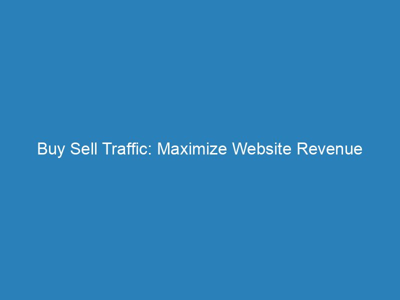 Best Buy Sell Traffic: Maximize Website Revenue Through