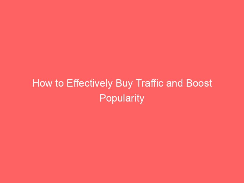 How To Effectively Buy Traffic And Boost Popularity - FroggyAds