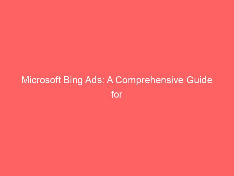 #1 Microsoft Bing Ads: A Comprehensive Guide For Successful Digital ...