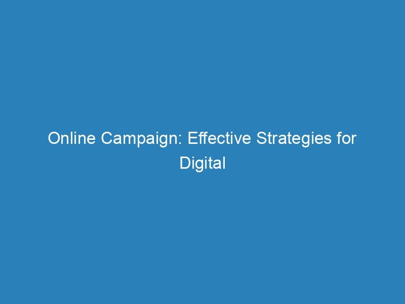 #1 Online Campaign: Effective Strategies For Digital Marketing Success ...