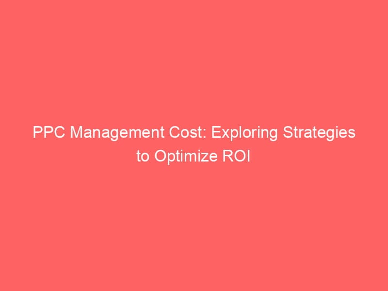 #1 PPC Management Cost: Exploring Strategies To Optimize ROI - Free ...