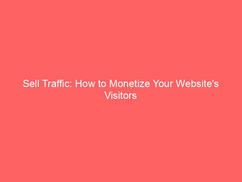 Best Sell Traffic: How to Monetize Your Website's