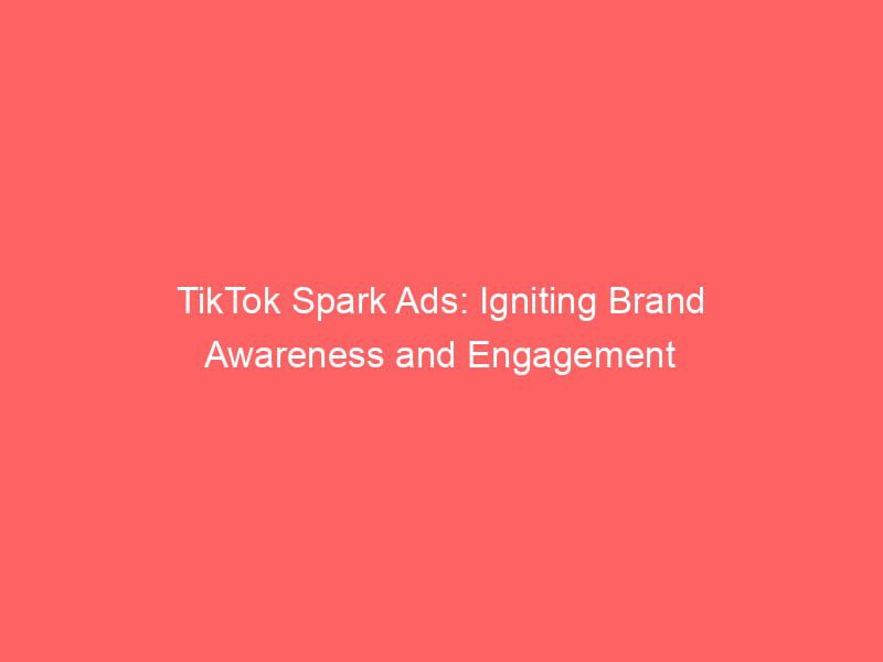TikTok Spark Ads: Igniting Brand Awareness And Engagement - Froggy Ads