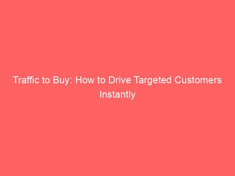 Best Traffic to Buy: How to Drive Targeted Customers