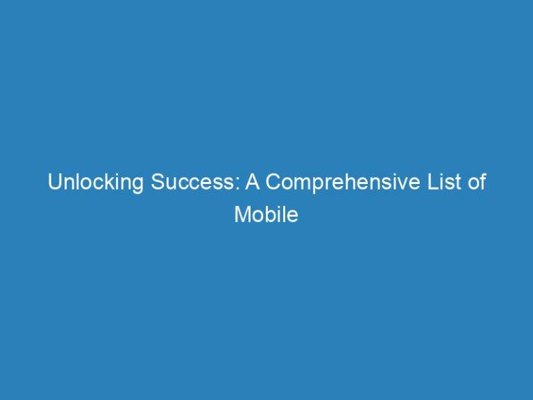 Unlocking Success: A Comprehensive List Of Mobile Ad Networks - Froggy Ads