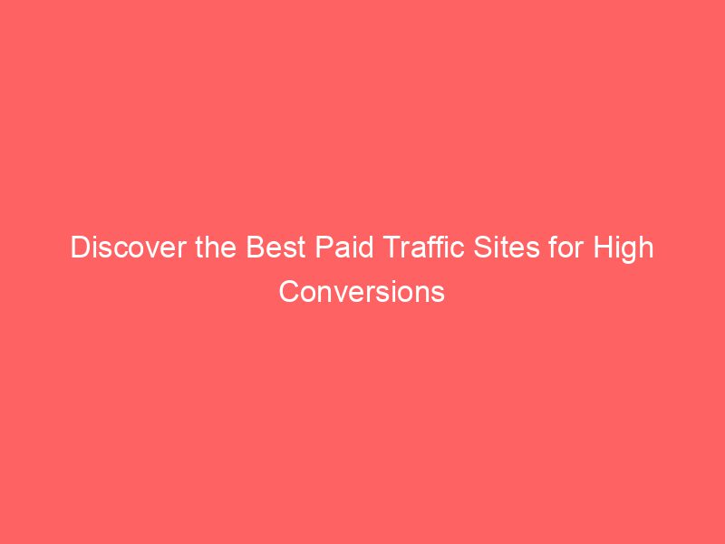 Discover The Best Paid Traffic Sites For High Conversions - FroggyAds