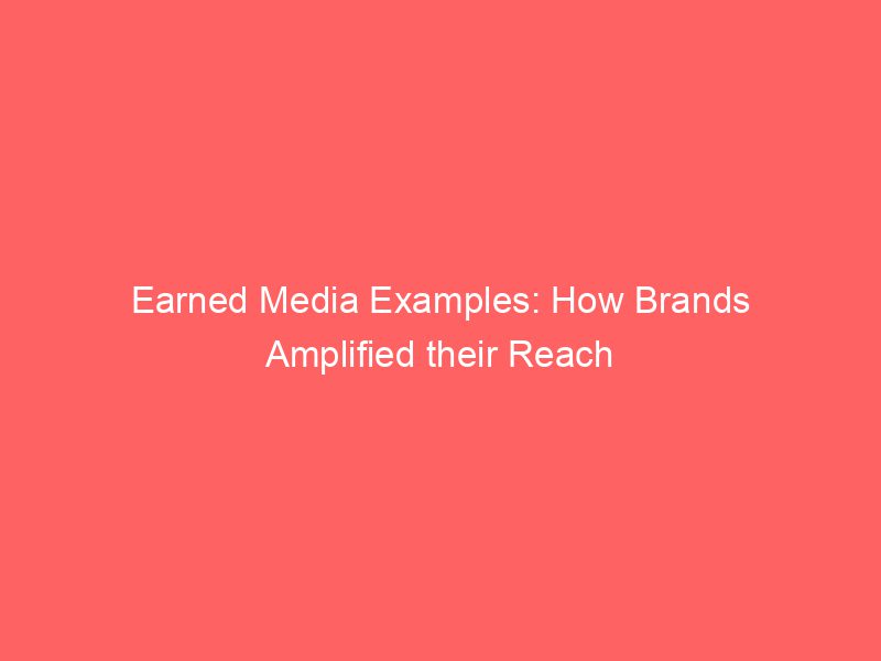 #1 Earned Media Examples: How Brands Amplified Their Reach - Free Tips ...
