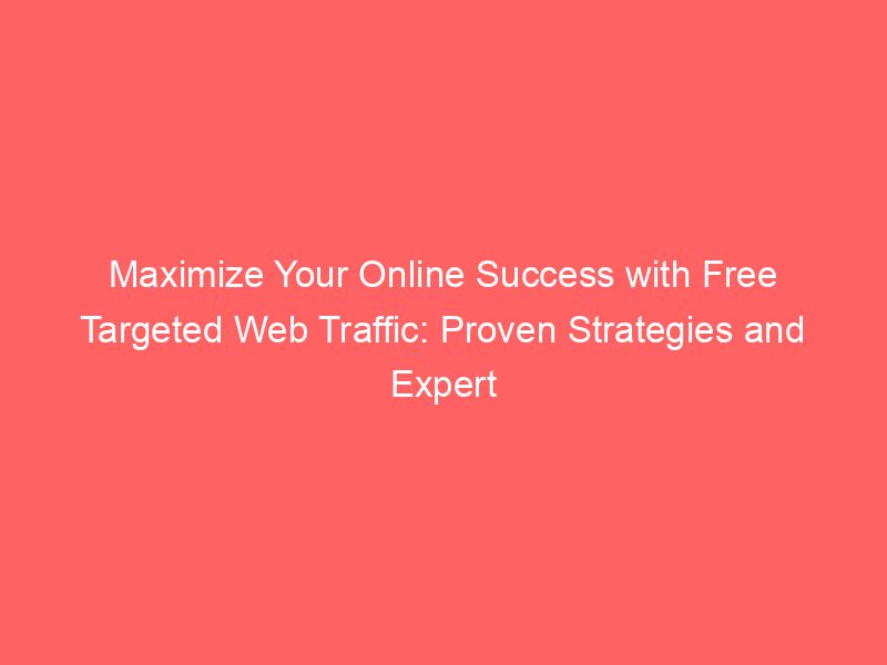 #1 Maximize Your Online Success With Free Targeted Web Traffic: Proven ...