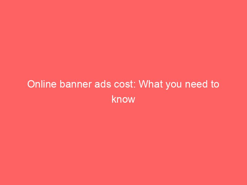 Online Banner Ads Cost: What You Need To Know - Froggy Ads