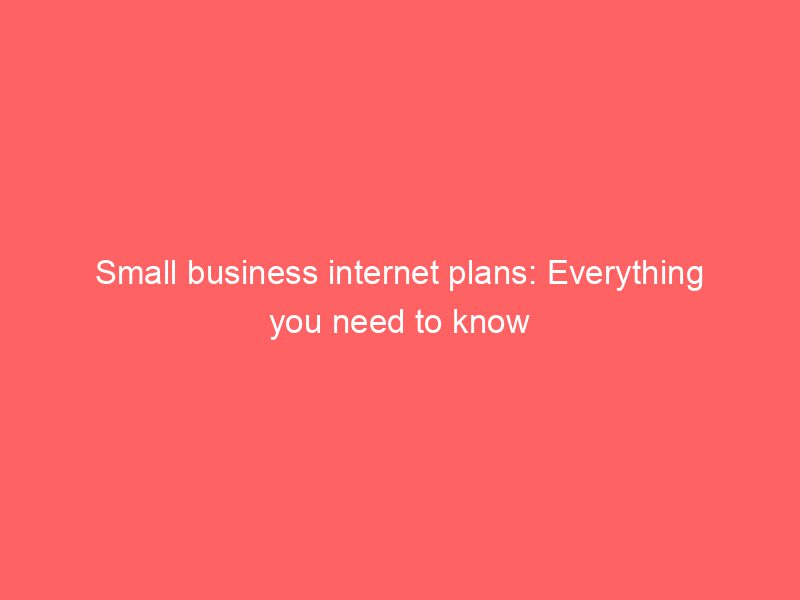 Small Business Internet Plans: Everything You Need To Know - FroggyAds