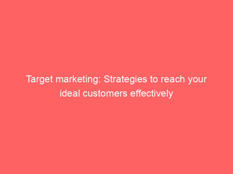 Target Marketing: Strategies To Reach Your Ideal Customers Effectively - FroggyAds