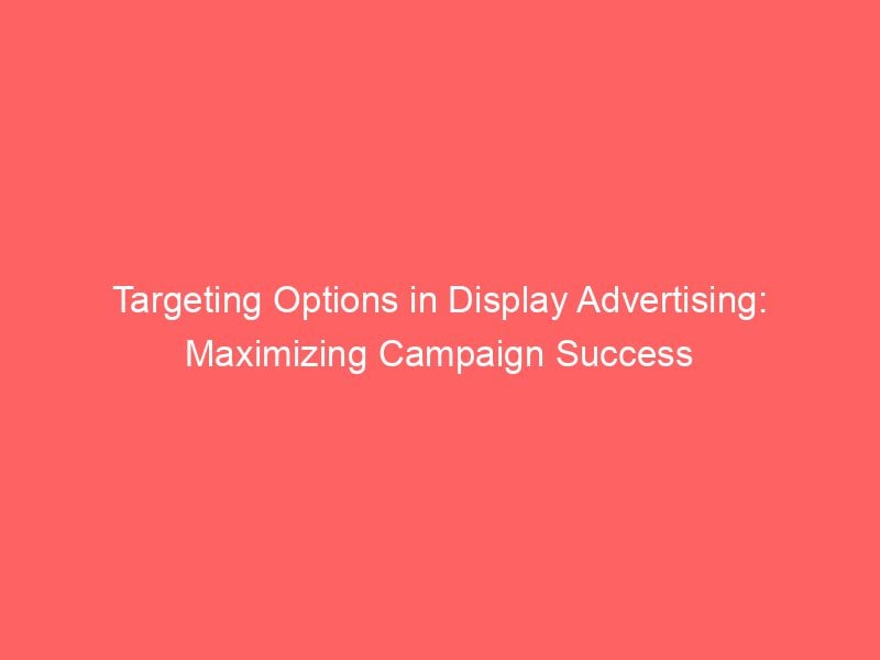 Best Targeting Options in Display Advertising: Maximizing