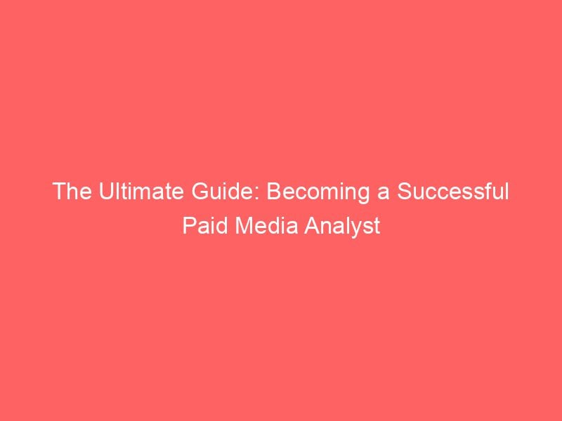 #1 The Ultimate Guide: Becoming A Successful Paid Media Analyst - Free ...