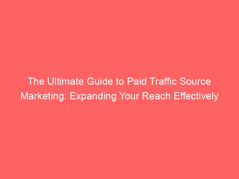 #1 The Ultimate Guide To Paid Traffic Source Marketing: Expanding Your ...