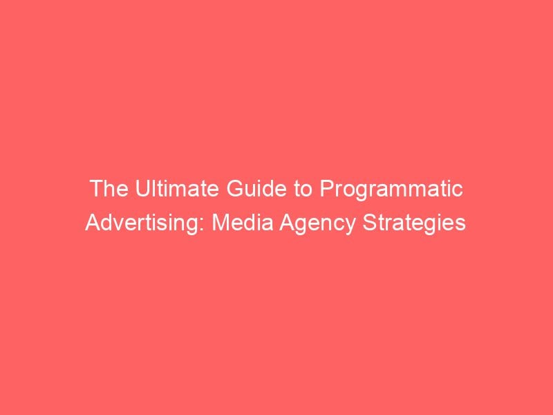 Best The Ultimate Guide to Programmatic Advertising: Media