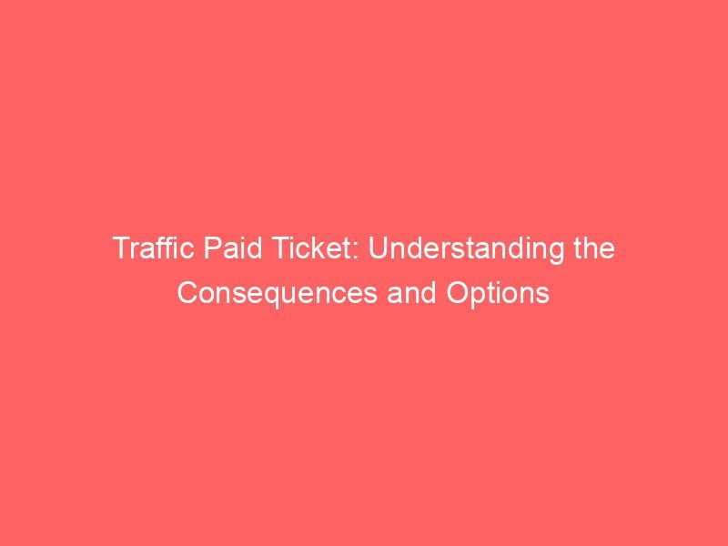 Traffic Paid Ticket: Understanding The Consequences And Options ...