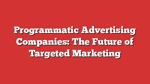 #1 Programmatic Advertising Companies: The Future Of Targeted Marketing ...