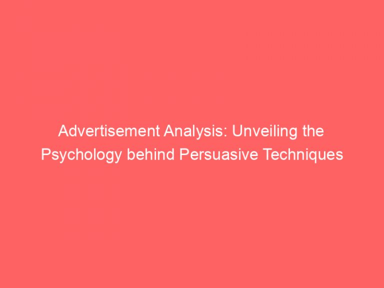 Best Advertisement Analysis: Unveiling the Psychology