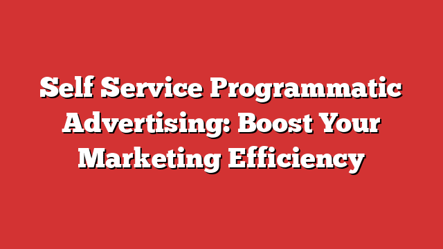 #1 Self Service Programmatic Advertising: Boost Your Marketing ...