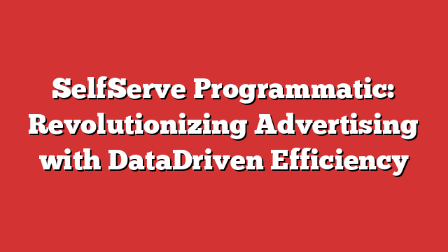 SelfServe Programmatic: Revolutionizing Advertising With DataDriven Efficiency - FroggyAds