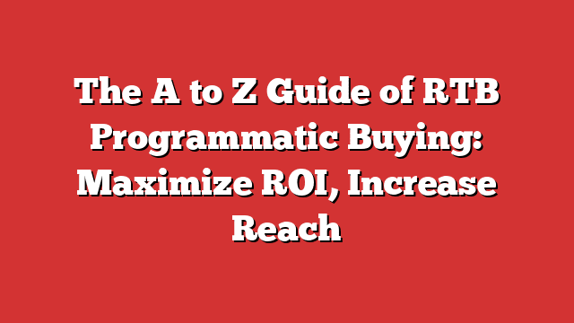 The A To Z Guide Of RTB Programmatic Buying: Maximize ROI, Increase Reach - FroggyAds