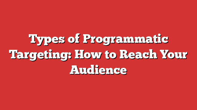 #1 Types Of Programmatic Targeting: How To Reach Your Audience - Free ...