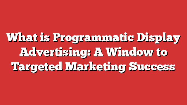 What Is Programmatic Display Advertising: A Window To Targeted ...