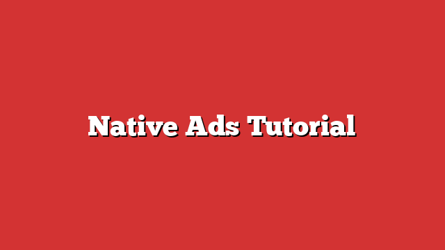 Native Ads Tutorial - Froggy Ads