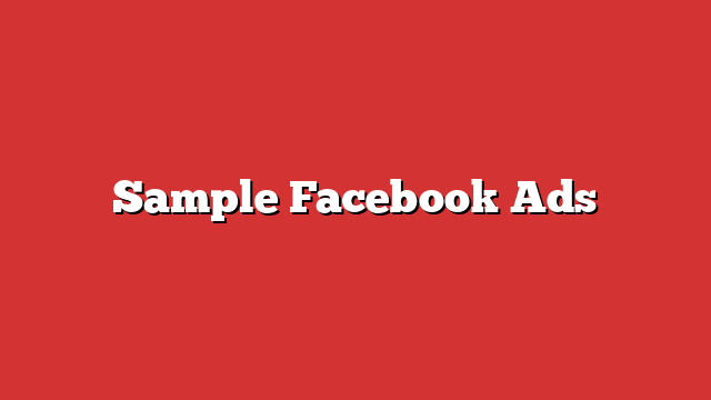 Sample Facebook Ads - Froggy Ads