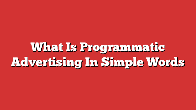What Is Programmatic Advertising In Simple Words - Free Guide | Froggy ...